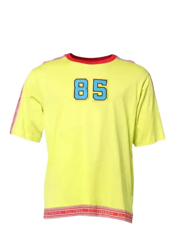 Dolce & Gabbana Logo-tape Embroidered T-shirt - Yellow