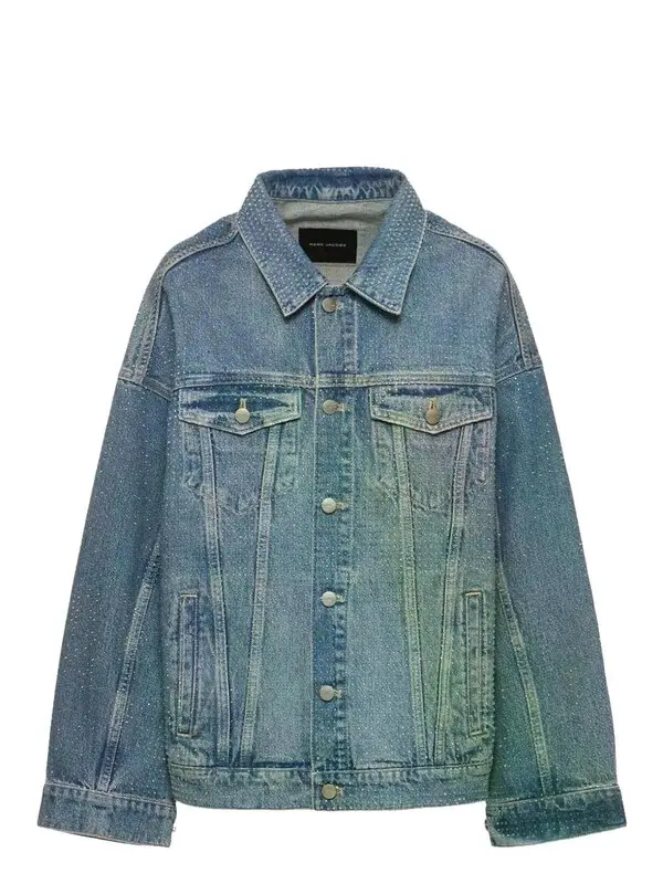 Marc Jacobs Rhinestone Embellished Denim Jacket - Blue