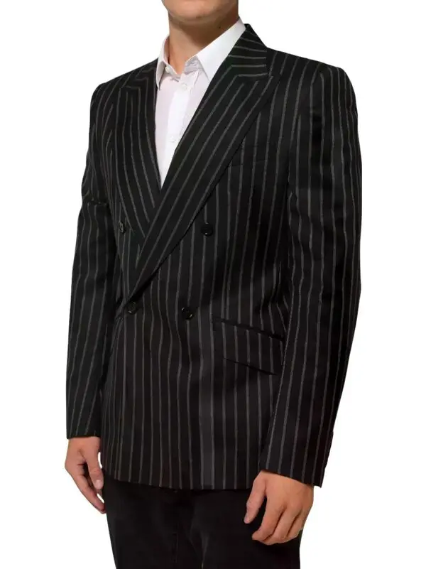 Dolce & Gabbana Pinstripe Sicilia Blazer - Black