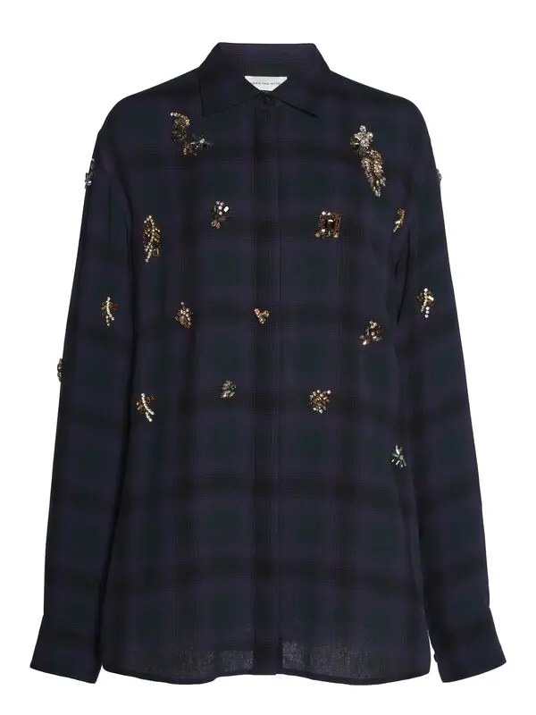 Dries Van Noten Embellished Shirt - Plaid
