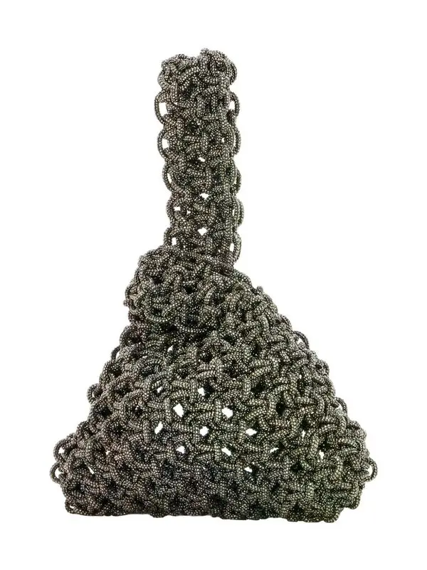 HIBOURAMA Niky Beaded Tote Bag - Grey