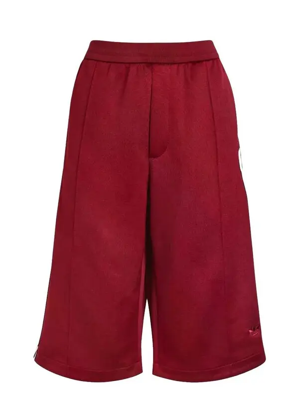 Adidas Embroidered Logo Wide Leg Knee-length Shorts - Red