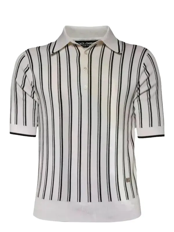 Dolce & Gabbana Vertical-stripe Polo Shirt - Neutrals