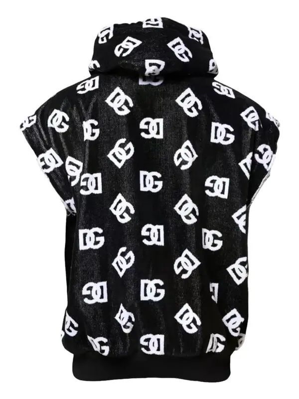 Dolce & Gabbana Sleeveless Logo Hoodie - Black