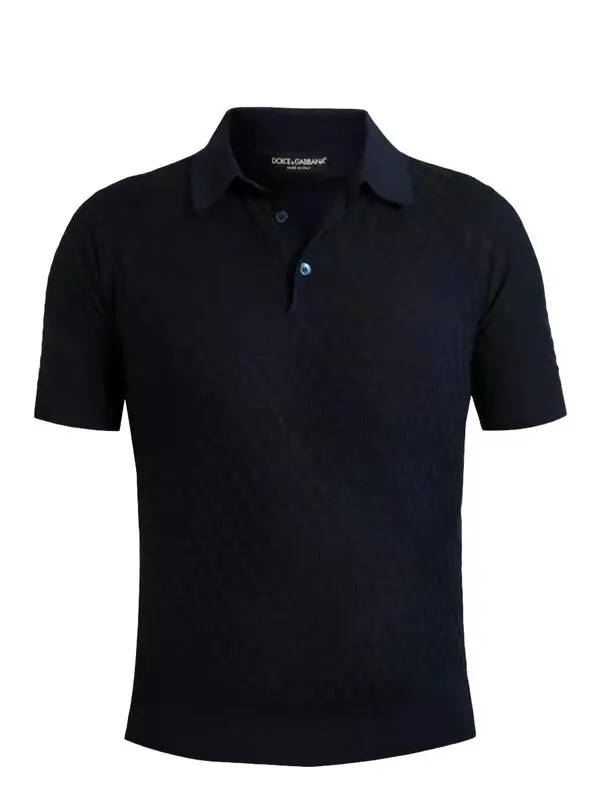 Dolce & Gabbana Short-sleeved Silk Polo Shirt - Blue