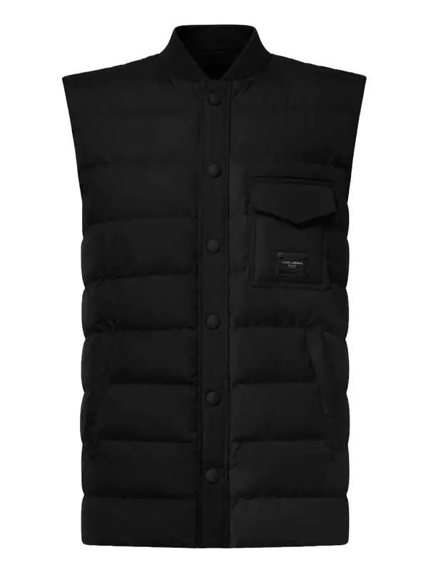 Dolce & Gabbana Padded Logo Plaque Waistcoat - Black