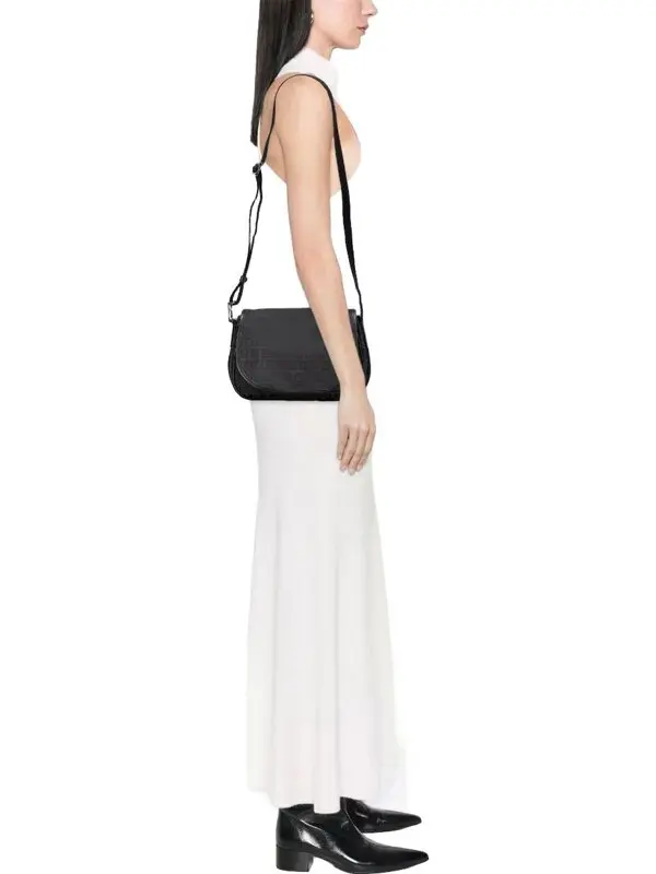 Fendi Zucchino Canvas Crossbody Bag - Black