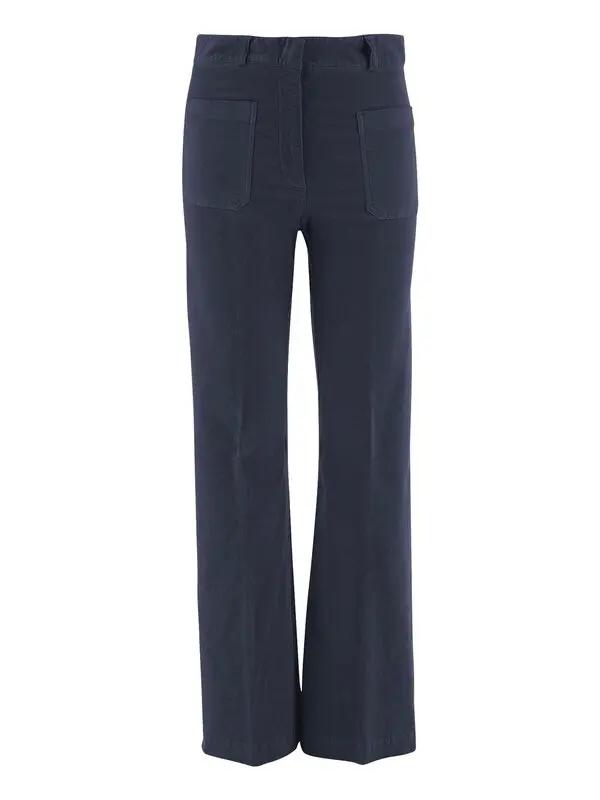 QL2 DONNA Stretch Cotton Velvet Pants - Navy