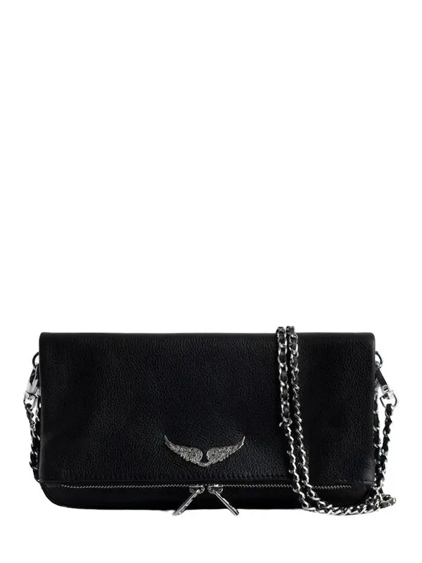 Zadig&Voltaire Rock Clutch Bag With Chain Strap - Noir