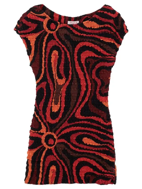 Emilio Pucci Crinkled Finish Nylon Dress - Multi