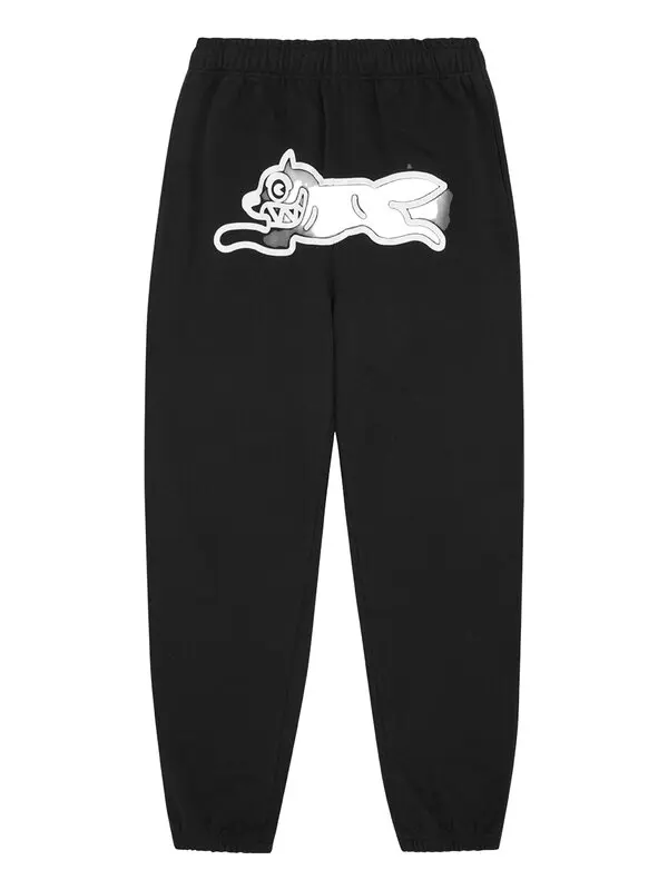 ICECREAM Cotton Pants With Running Dog Logo - Black