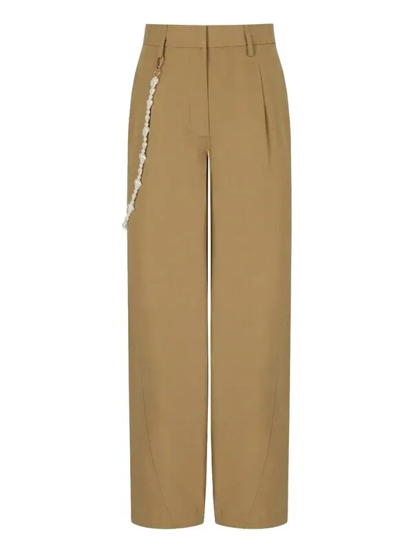 Essentiel Antwerp Jesuis Trousers With Pearl Chain Detail - Beige