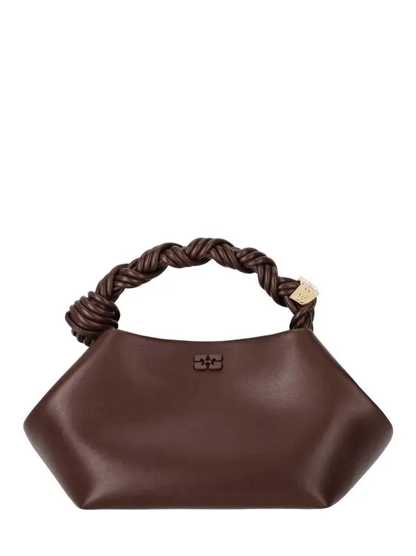GANNI Bou Handbag With Braided Handle - Brown