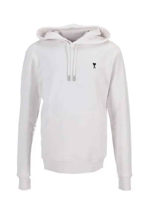 AMI Paris Hoodie De Coeur Contraste - Blanc