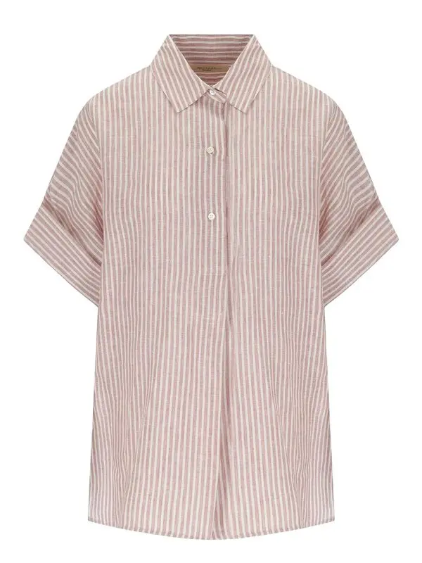 Max Mara Verve Striped Linen Blouse - Beige