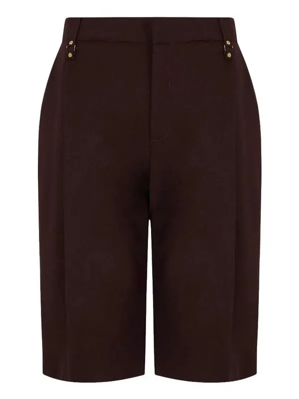 Elisabetta Franchi Wool Blend Bermuda Shorts - Brown