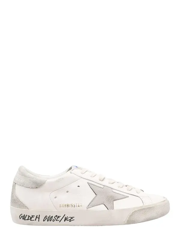 GOLDEN GOOSE Superstar Nappa Leather Sneakers With Suede Accents - White/ice/grey