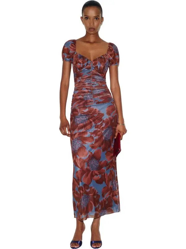 REFORMATION Lisbon Mesh Knit Maxi Dress - Blue