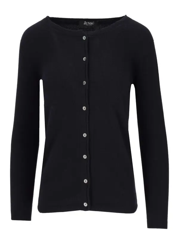 LA ROSE Cashmere Cardigan - Nero