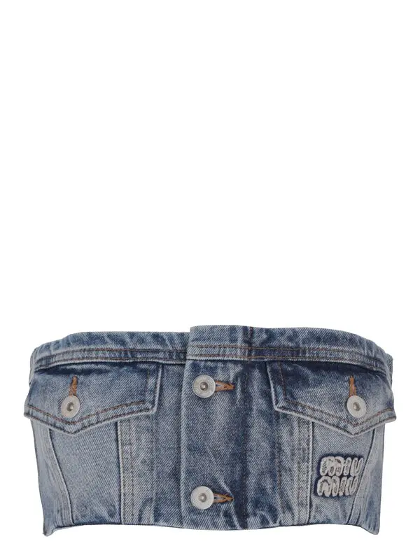 Miu Miu Denim Top - Bleu