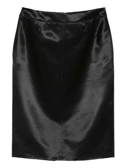Saint Laurent Jupe Base Js44 Skirt With Slit - Nero