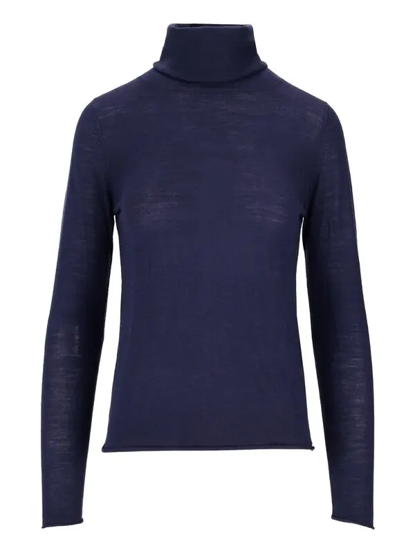 LA ROSE Sottomettimi Fitted Roll Neck Top - Blu