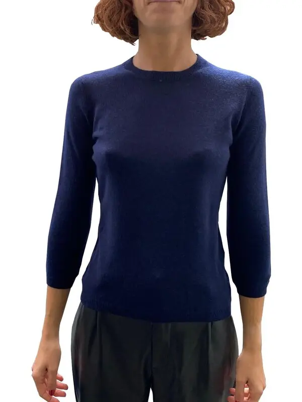 LA ROSE Maglia 3/4 Cashmere Sweater - Blu