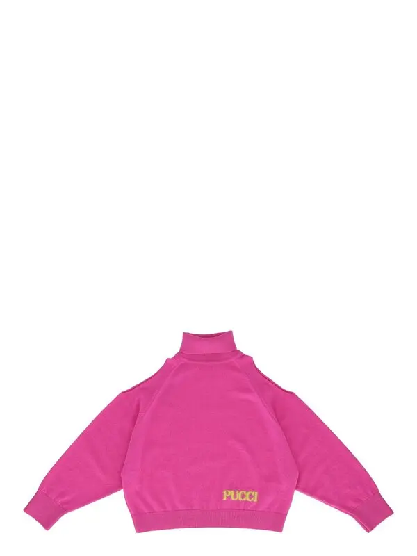 Emilio Pucci High Neck Cold Shoulder Jumper - Red