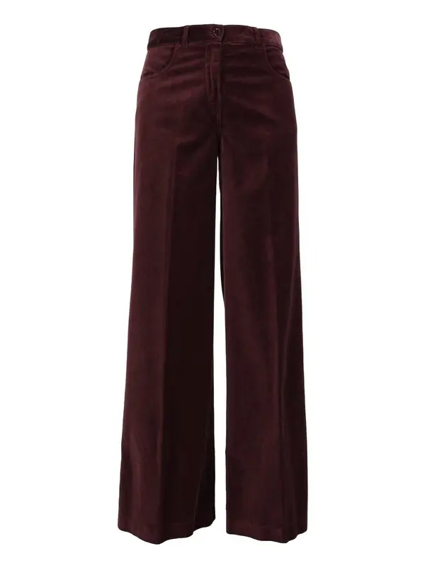 Aspesi Wide Leg Corduroy Trousers - Red