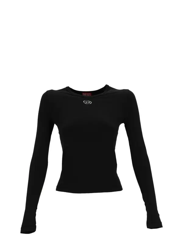 DIESEL® Long Sleeve Top With Logo Detail - Red
