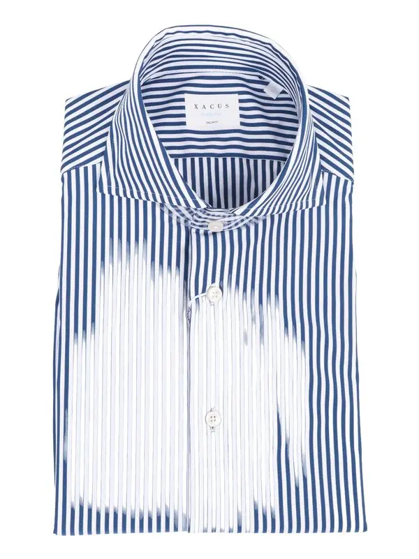 XACUS Striped Button-up Shirt - Blu