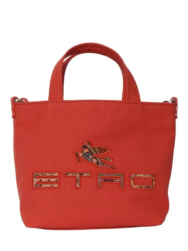 Etro Canvas Bag With Logo - Red