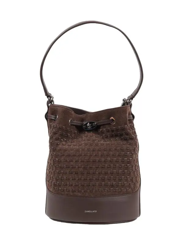 ZANELLATO SRL Suede Bucket Bag - Red
