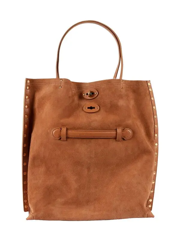 ZANELLATO SRL A' Spasso Tote Bag In Brown Zashmere & Cactus - Red