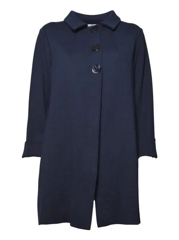 CHARLOTT Navy Button-detailed Coat - Blu