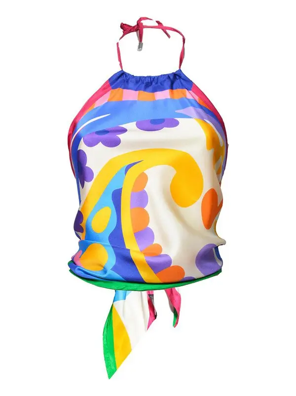 Etro Halter Neck Printed Top - Multicolour