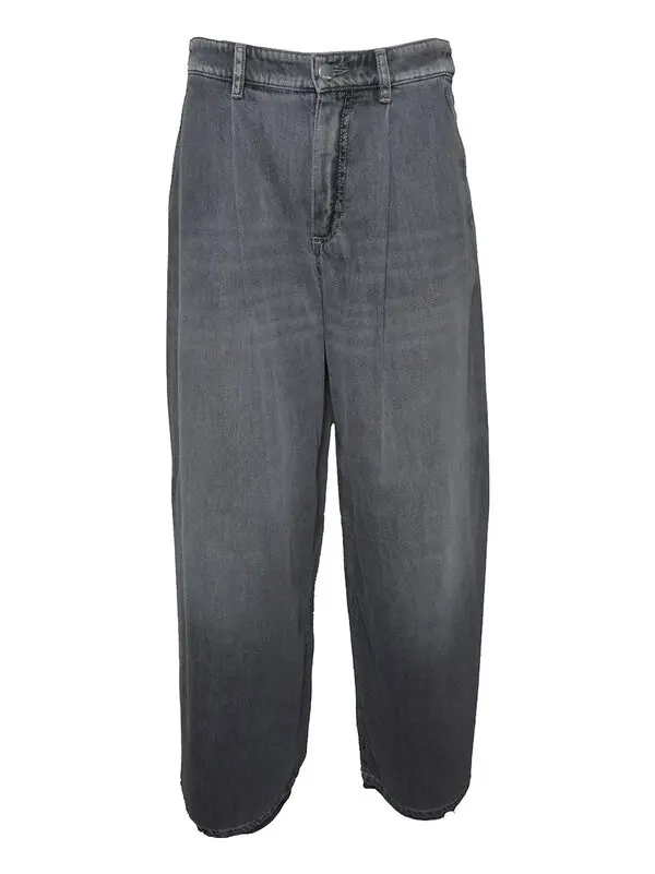 Max Mara High-waisted Wide-leg Jeans - Grigio