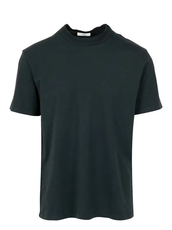 GRIFONI Cotton Crew Neck T-shirt With Back Logo - Pavement