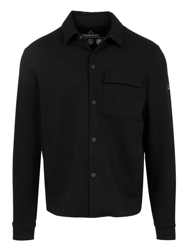 HESKIMO Long Sleeve Cotton Blend Shirt - Black