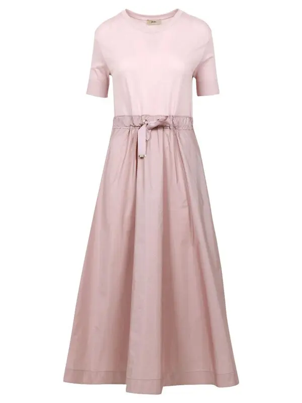 Herno Cotton And Lyocell Blend Midi Dress - Dust