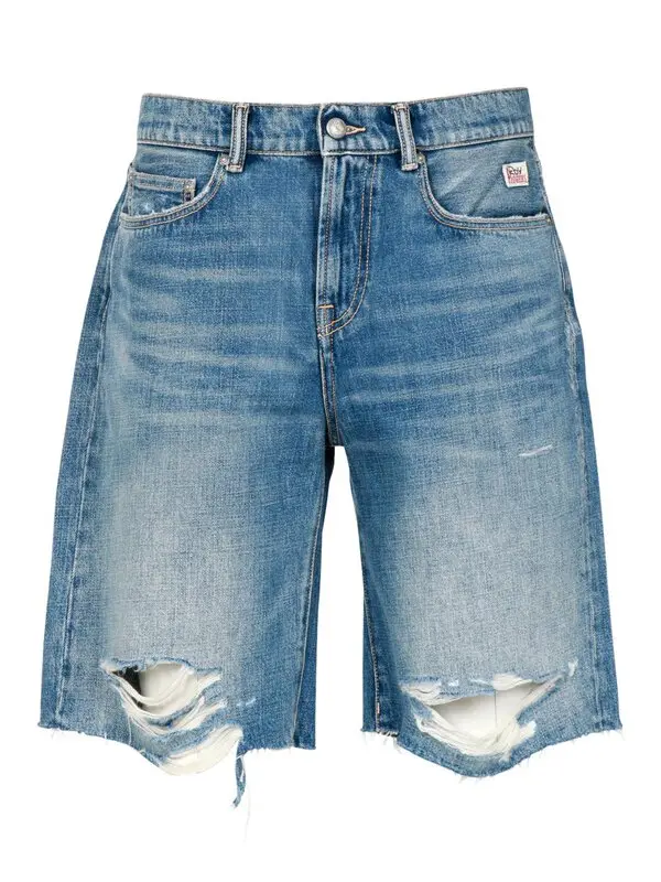 ROY ROGER'S Medium Wash Five-pocket Denim Shorts - Medium Denim