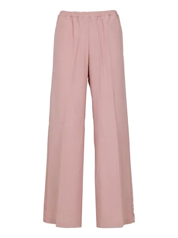 CRUNA Wide Leg Trousers With Embroidered Detail - Dust