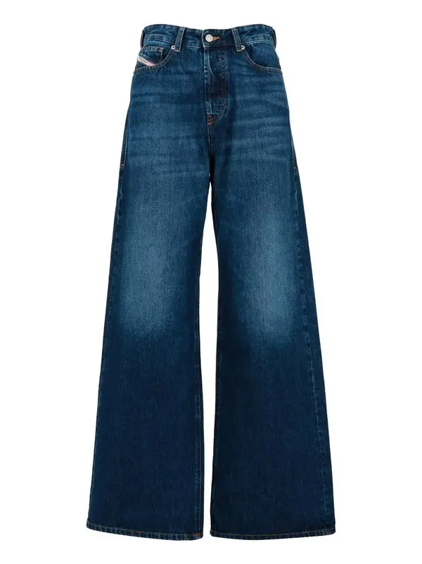 DIESEL® Wide Leg Denim Pants - Medium Denim