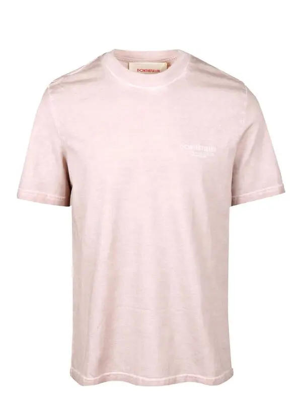DON THE FULLER Cotton Jersey T-shirt With Delavé Effect - Light Pink