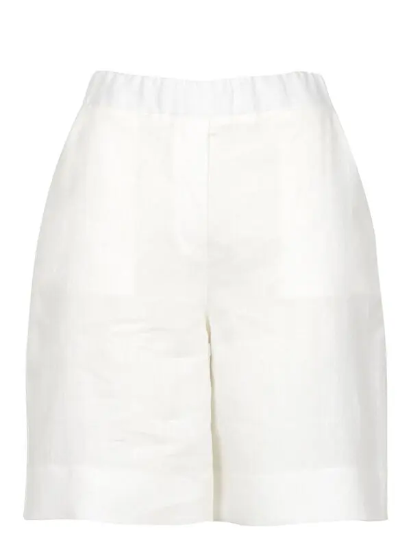 GRAN SASSO Linen Shorts With Elasticated Waist - White