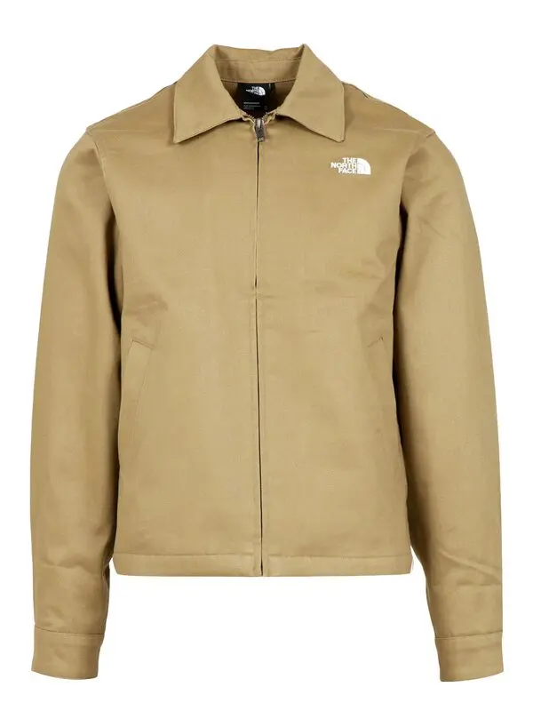 The North Face Cotton Twill Jacket With Embroidered Logo - Camel