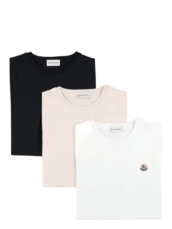 Moncler T-shirts Set Of Three - Rosso