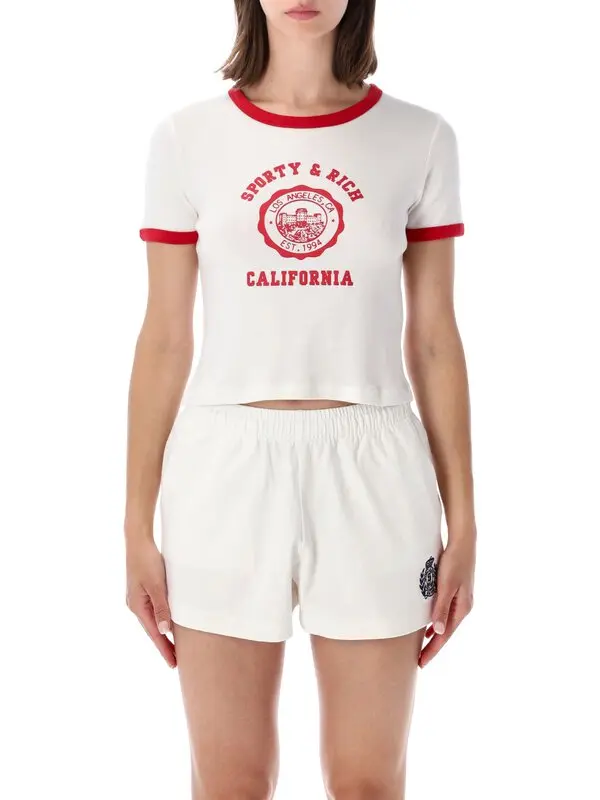 SPORTY & RICH California Ringer T-shirt - White Ruby