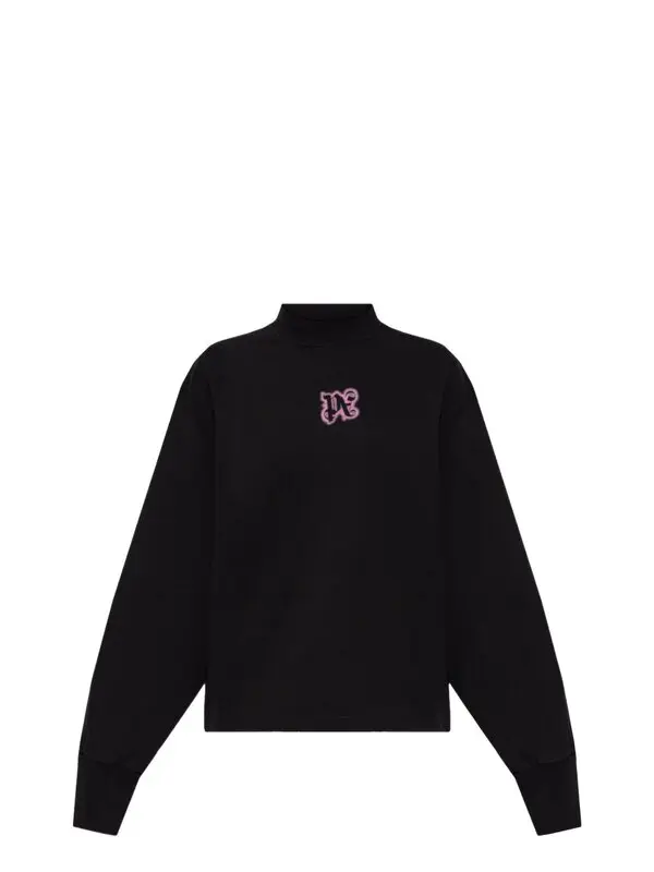 Palm Angels Logo Printed Sweatshirt - Black