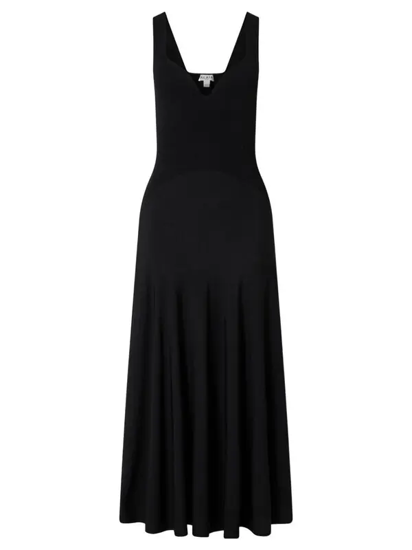 Alaïa V-neck Sleeveless Dress - Black
